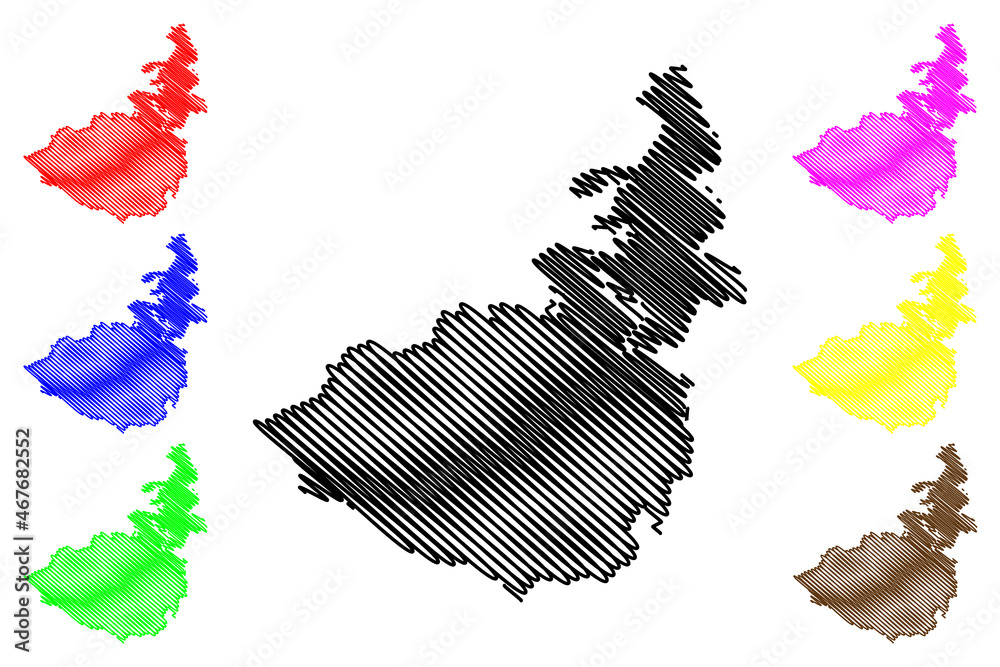 Angul district (Odisha State, Republic of India) map vector ...