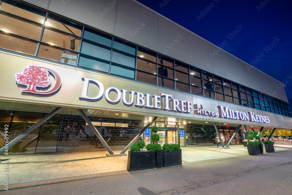 Milton Keynes,England-September 2021: Front entrance to DoubleTree by ...
