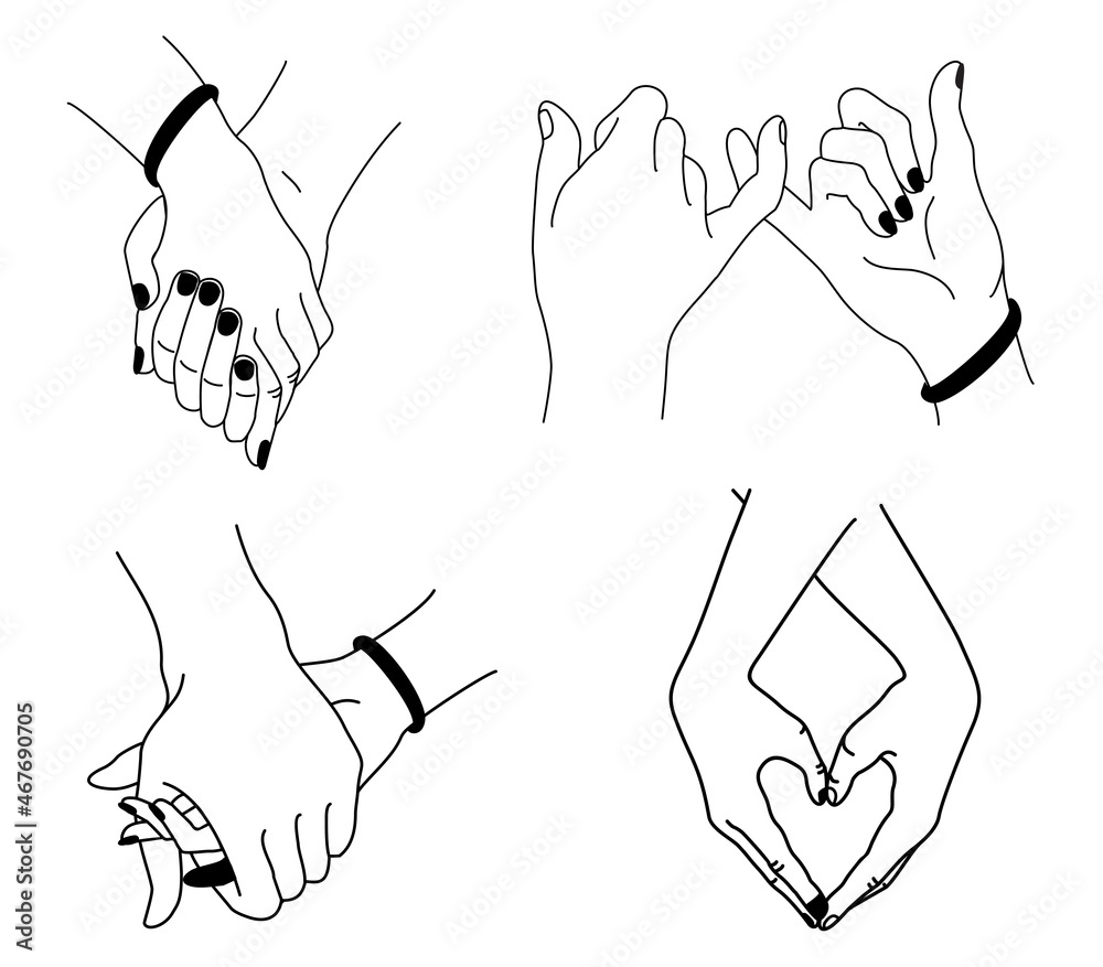 Romantic handshake. Relationship loving hands together. Woman and man ...