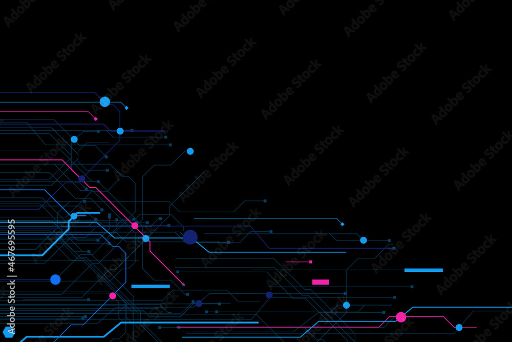 Abstract Circuit Board Technology Copy Space Vector Background. Multi ...