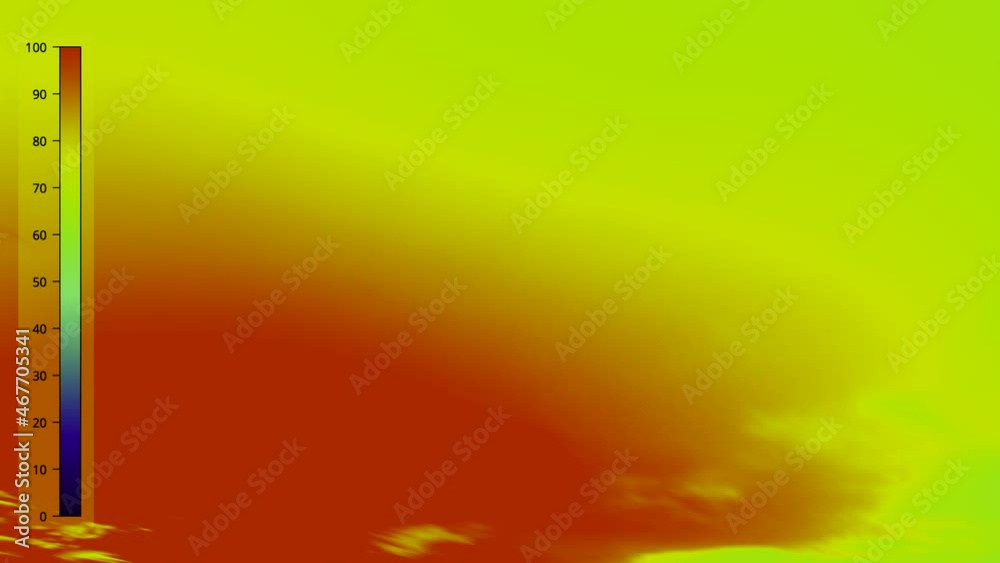 Thermal infrared video of clouds in the sky with temperature and CO2 ...