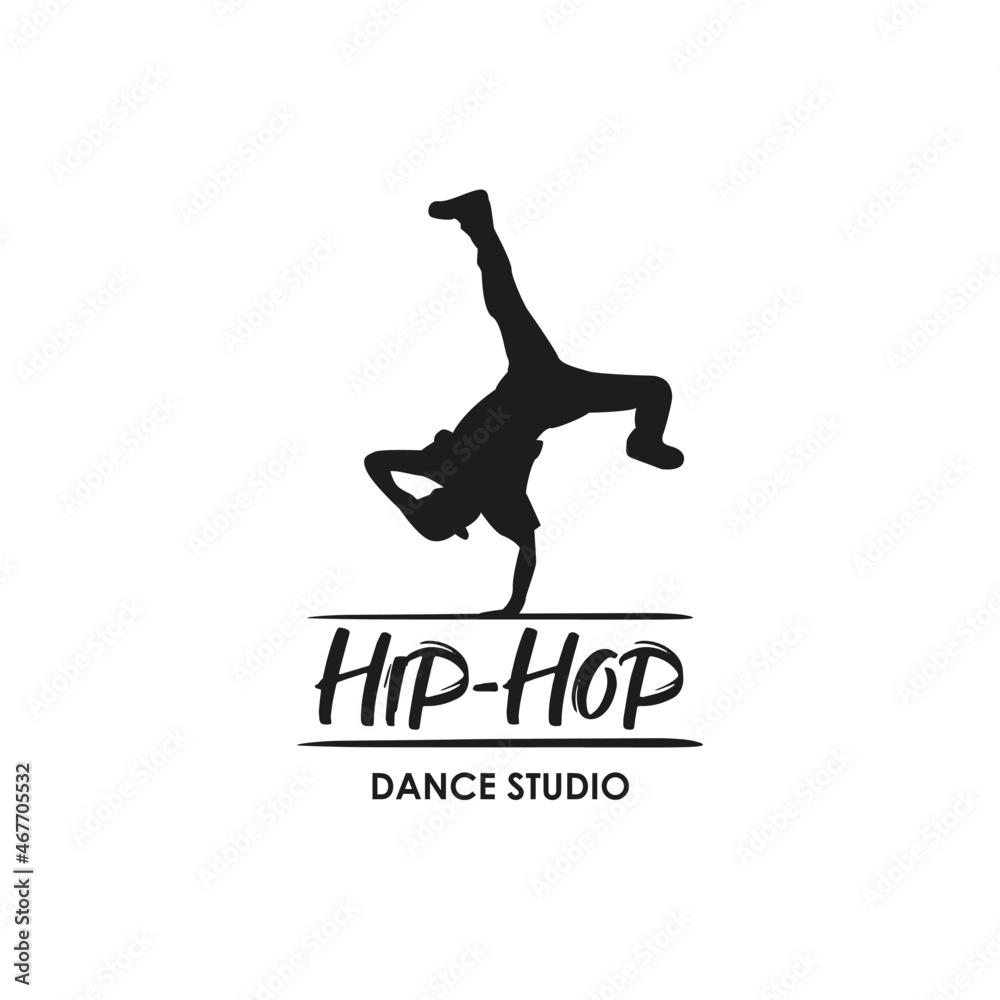Hip Hop Dance Logo. Break Dance School or Studio Sign. Premium and ...
