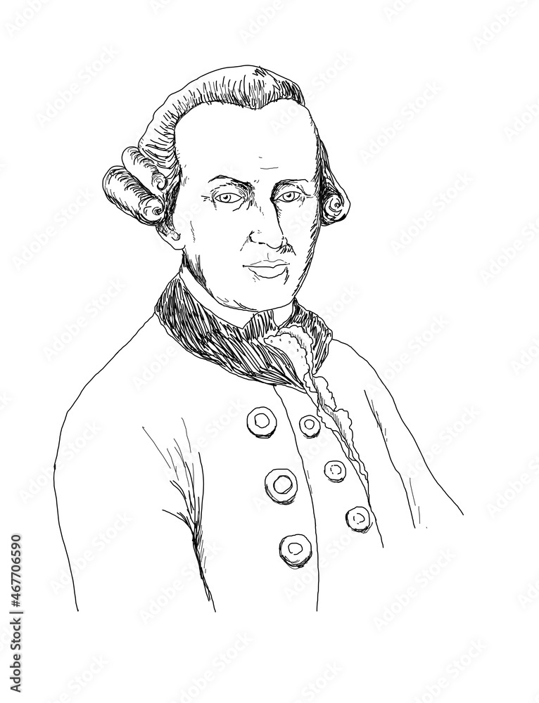 Realistic illustration of the Prussian philosopher Emmanuel Kant Stock ...