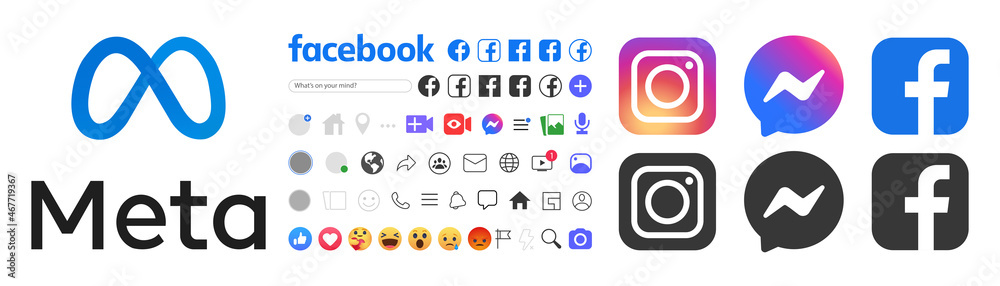 Meta logo. Meta, Facebook rebrand concept. Meta icon in blue color ...