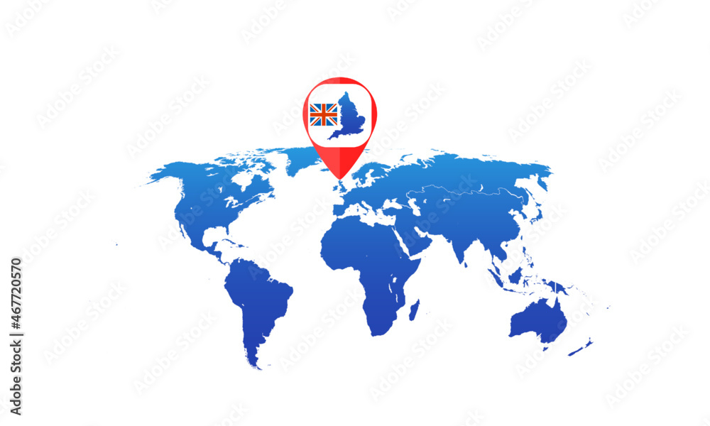 United Kingdom map location pin flag Stock Vector | Adobe Stock