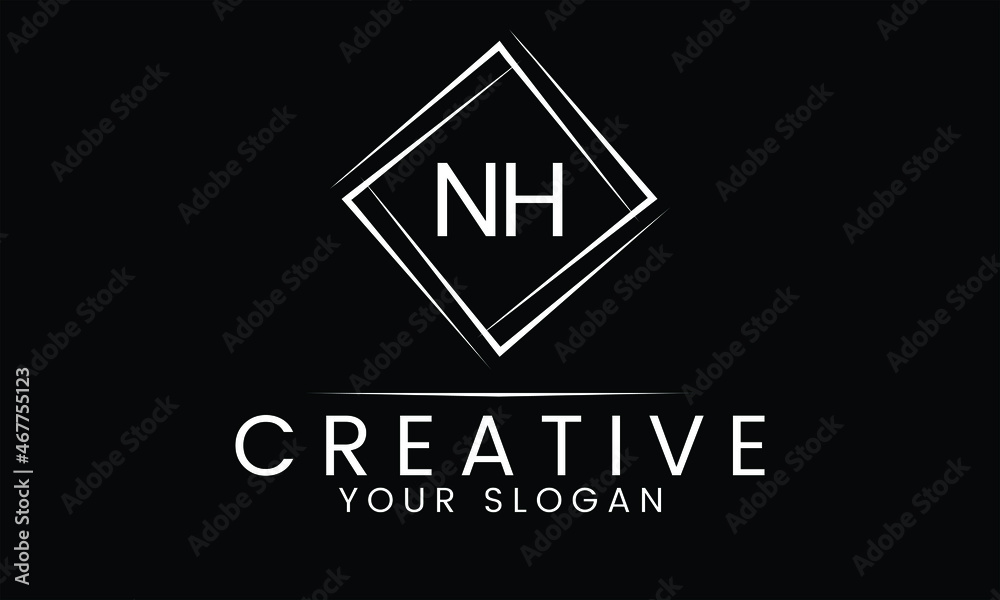 NH Logo Letter design template, Letter NH logo design, Alphabet letters ...