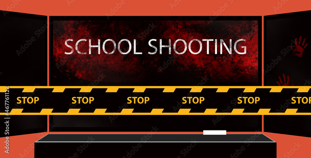 background on the topic of school shooting. Crime scene, murder ...