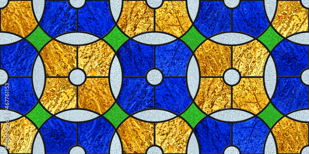 Stained glass window. Seamless pattern. Abstract stained-glass ...