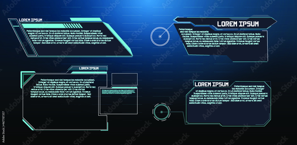 HUD UI GUI futuristic user interface screen elements set. High tech ...