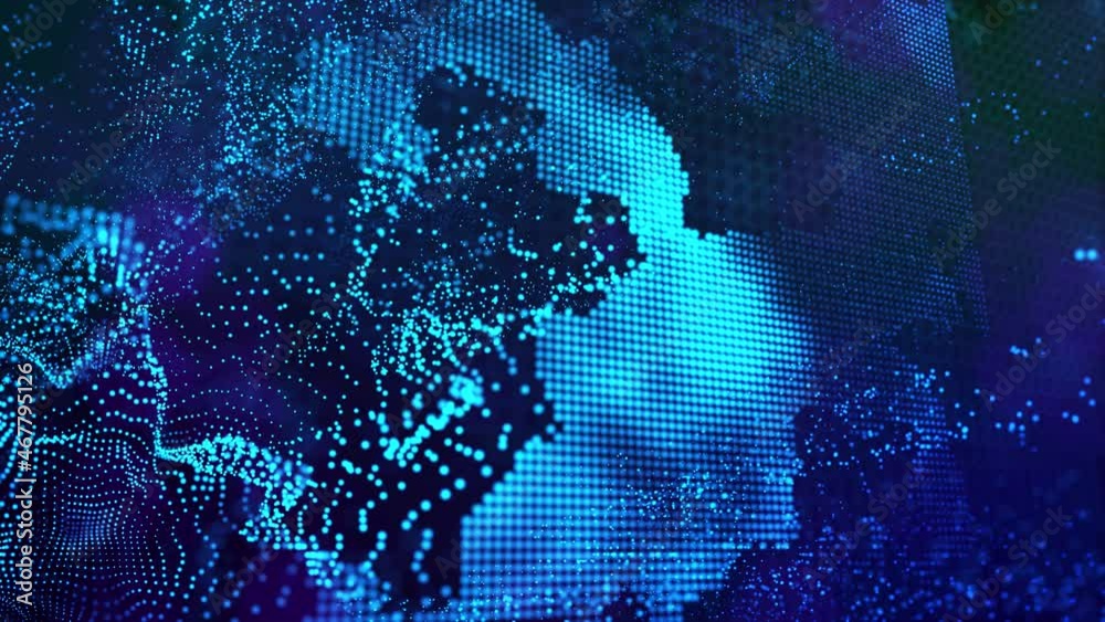 blue data flow 3d bg as digital space. Blue high tech background with ...