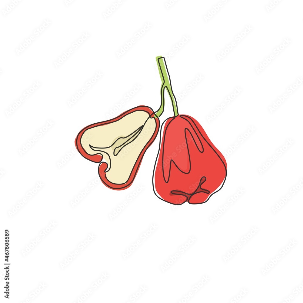 Vecteur Stock One continuous line drawing of whole healthy organic bell ...