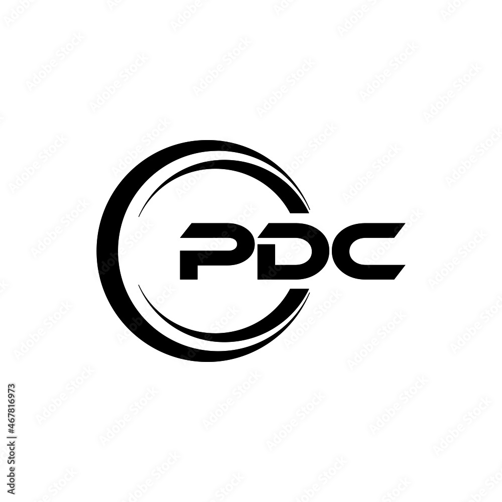 PDC letter logo design with white background in illustrator, vector ...