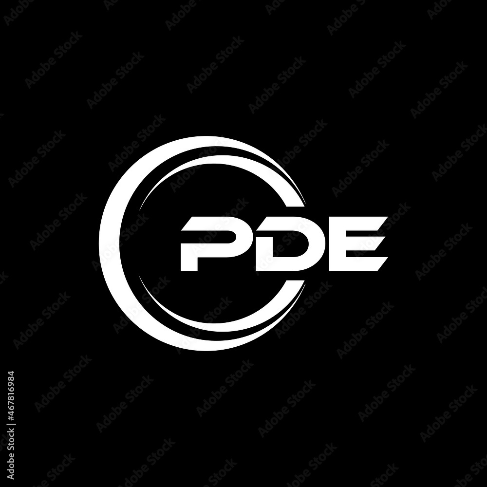 PDE letter logo design with black background in illustrator, vector ...