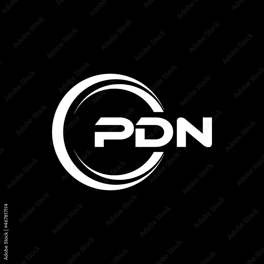 PDN letter logo design with black background in illustrator, vector ...