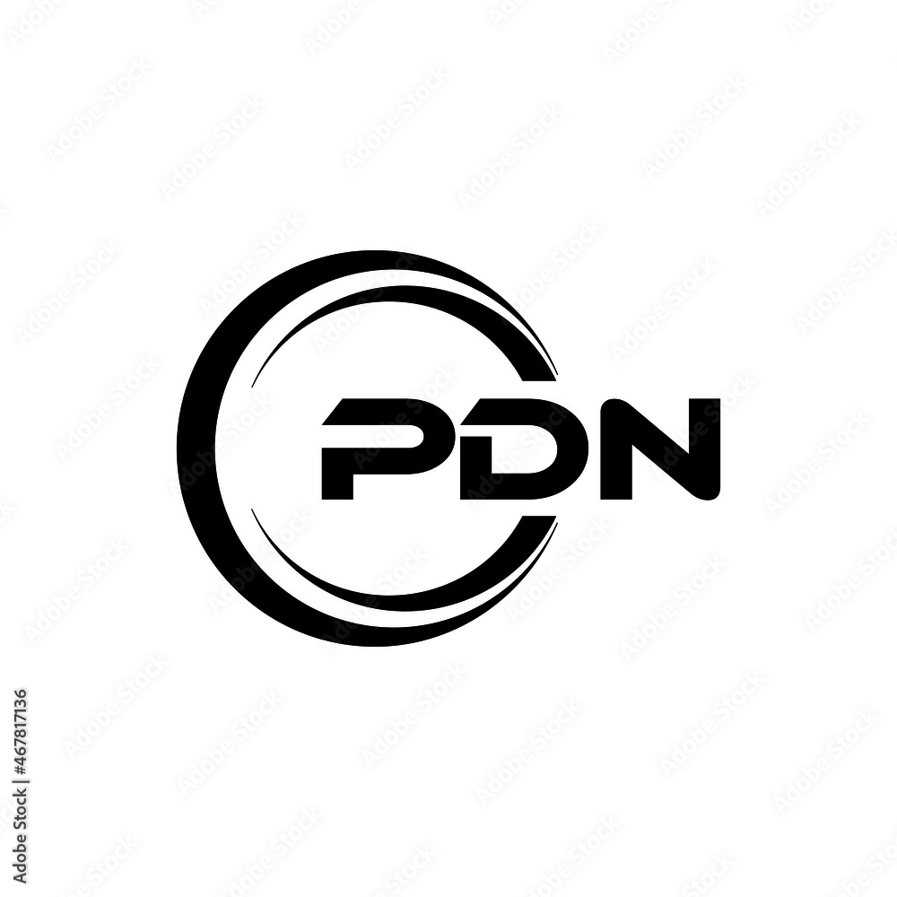 PDN letter logo design with white background in illustrator, vector ...