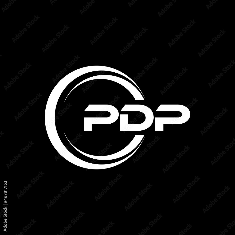 PDP letter logo design with black background in illustrator, vector ...