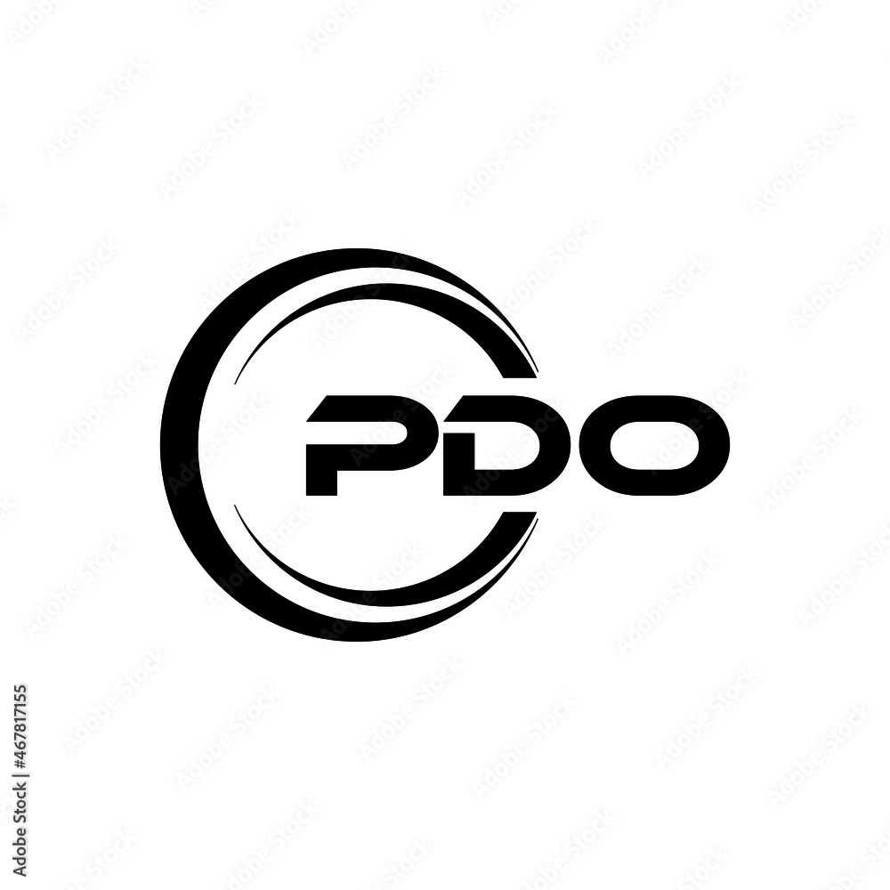 PDO letter logo design with white background in illustrator, vector ...