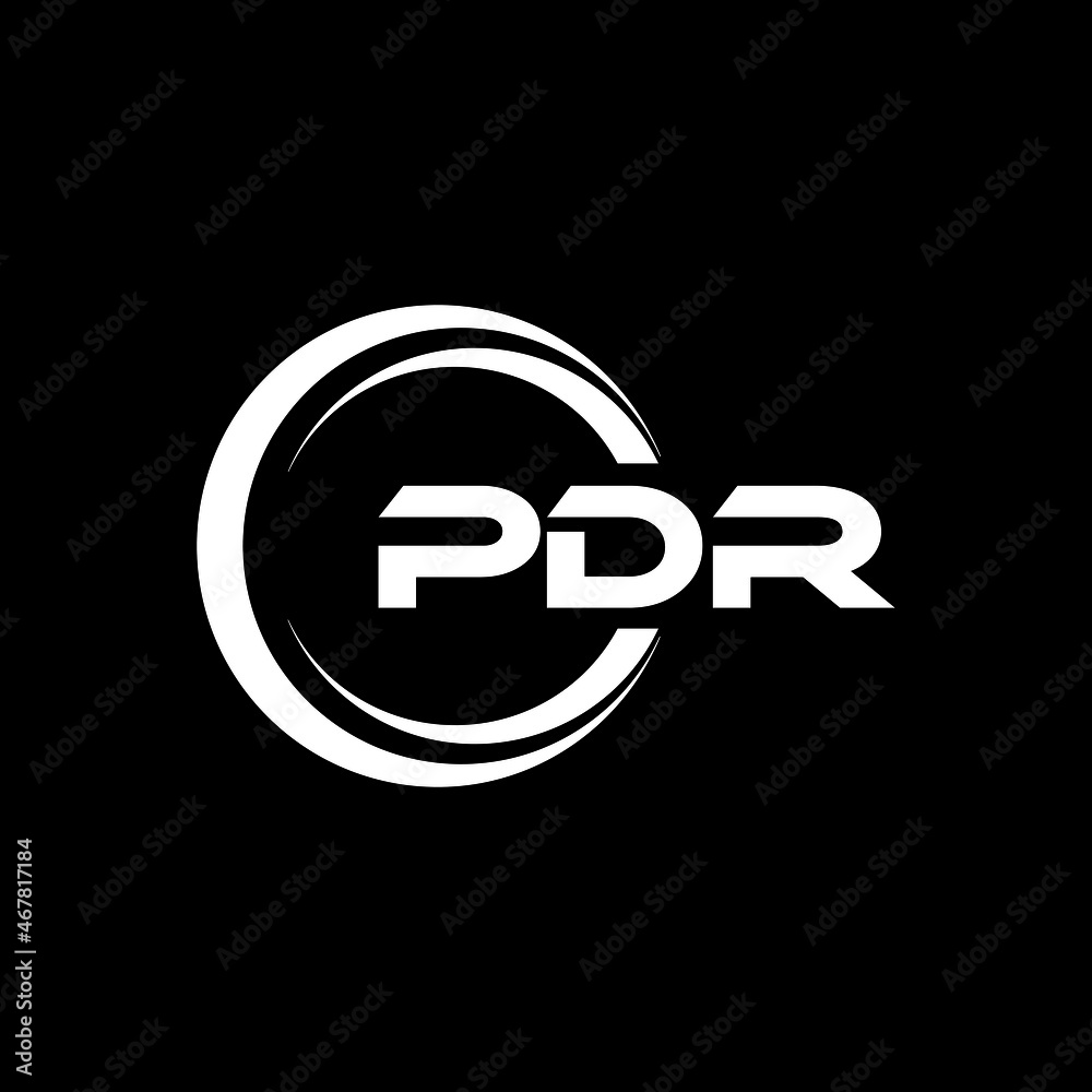 PDR letter logo design with black background in illustrator, vector ...