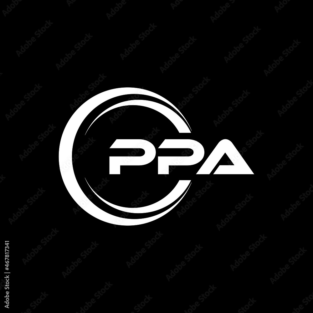 PPA letter logo design with black background in illustrator, vector ...