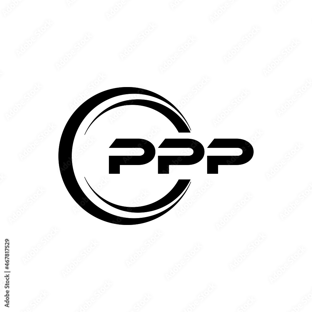 PPP letter logo design with white background in illustrator, vector ...