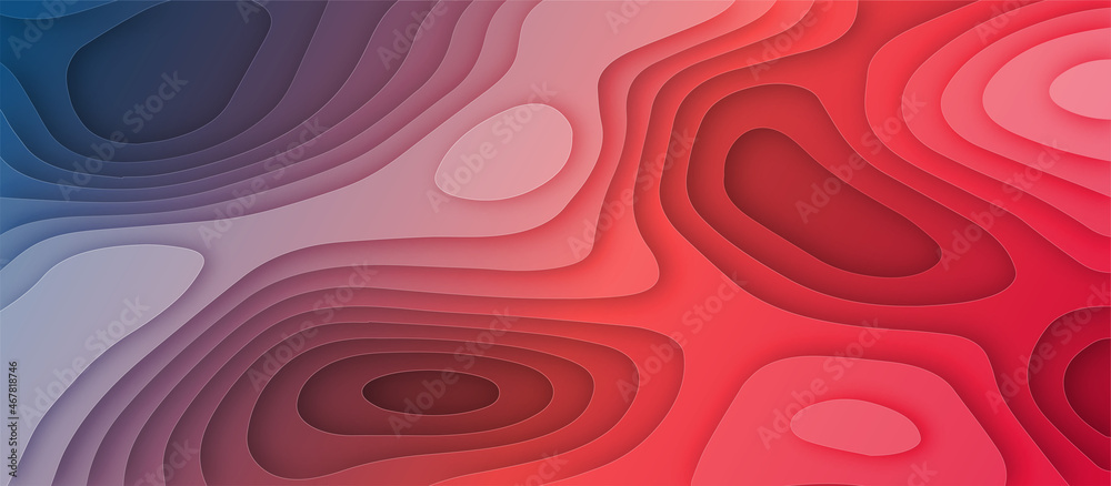 Abstract multi color 3D papercut layers vector background design ...