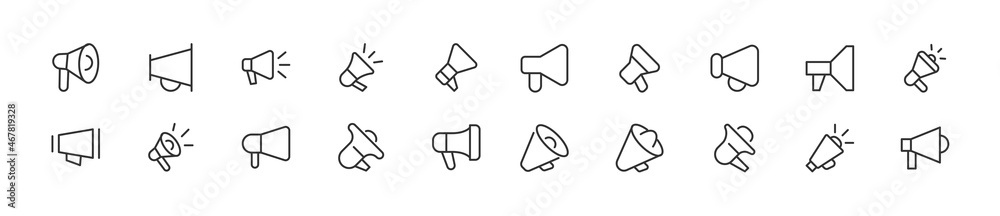 Set of announcement line icons. Stock Vector | Adobe Stock