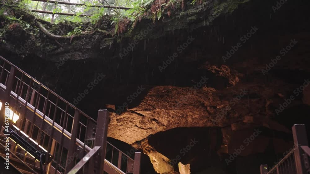Aokigahara Cave System under haunted forest at Mt Fuji Stock ビデオ ...