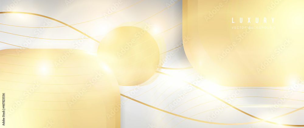 Luxury gold background vector. Abstract white and golden lines ...