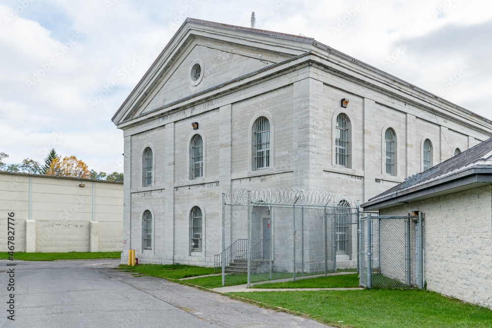 Inside the Limestone Walls of Kingston Penitentiary grounds Stock Photo ...