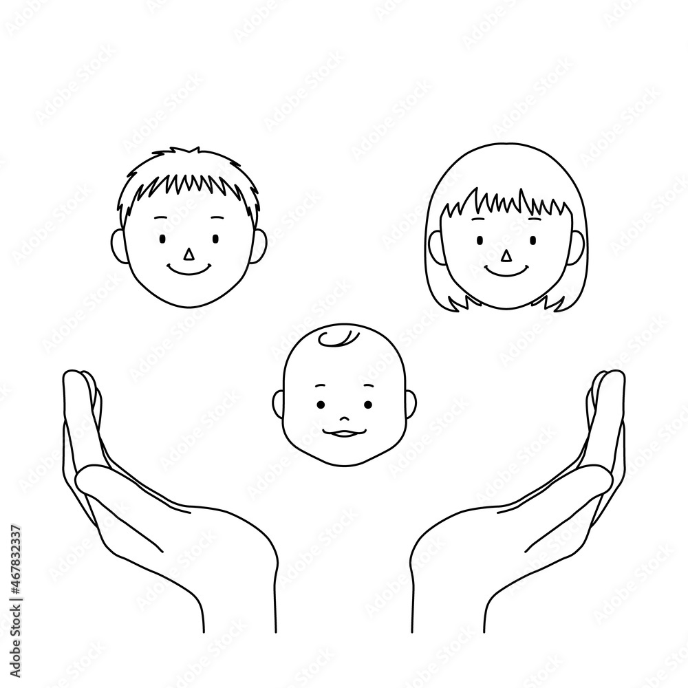 Save the Children, Concept illustration (white background, vector, cut ...