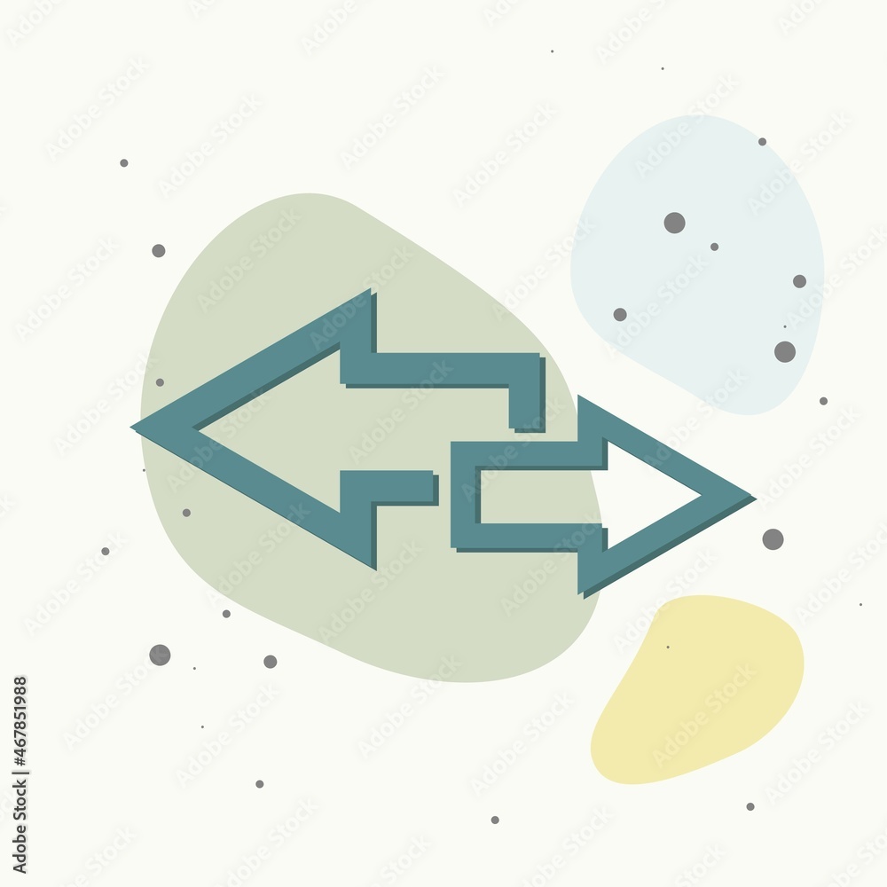 Vector image two arrows. Right arrow and left arrow. The icon shows the ...
