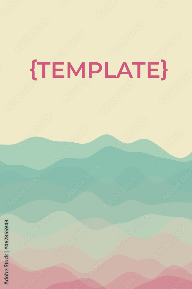 Cover page template. Page template with soft curves in teal rose colors ...