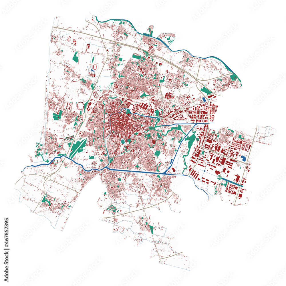 Padua map. Detailed map of Padua city administrative area. Cityscape ...