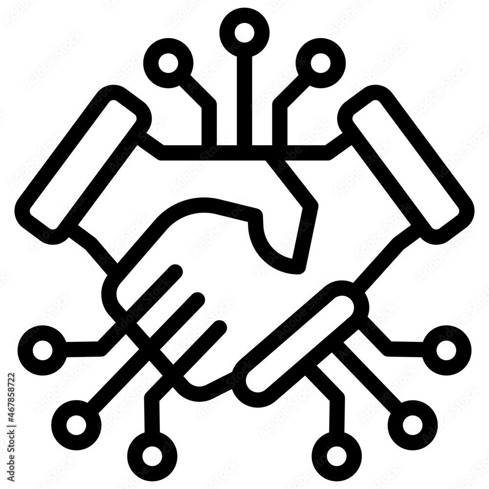 handshake outline icon Stock Vector | Adobe Stock