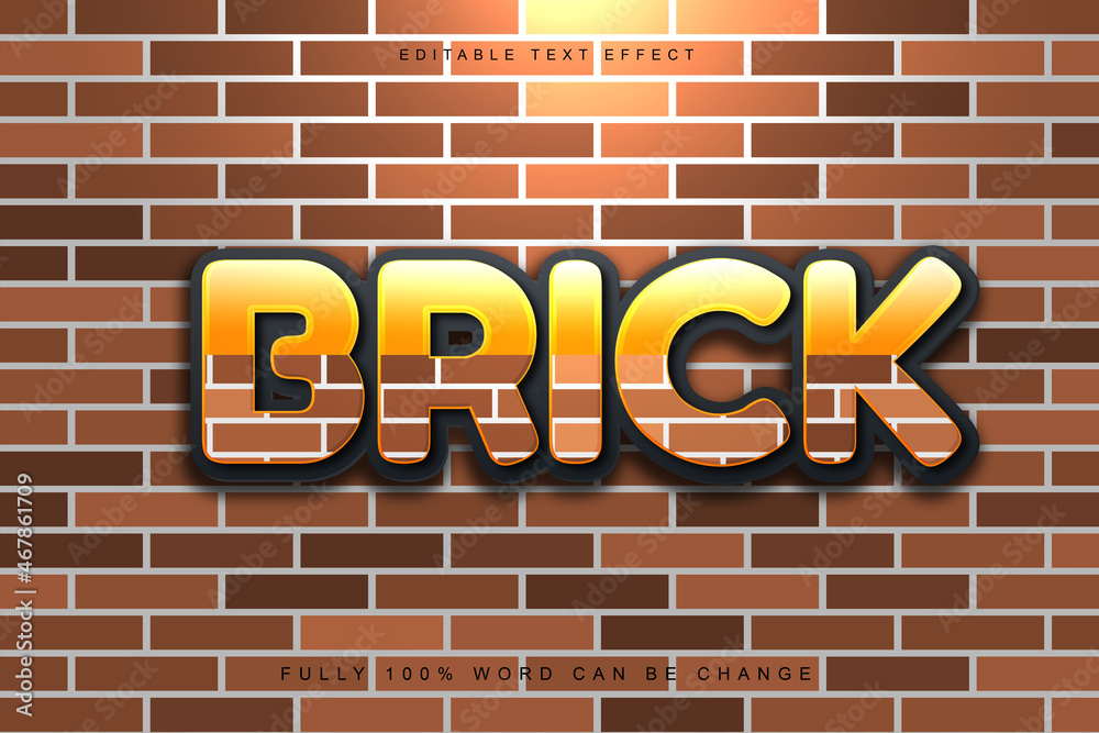 editable brick text effect with a brown brick background.logo text ...