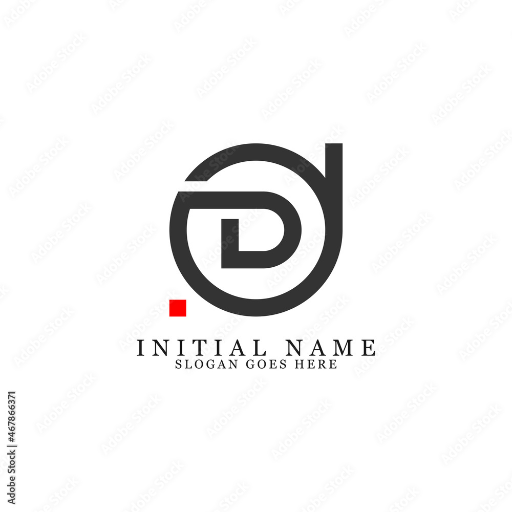 monogram letter name DD logo sign, simple double DD initial name vector ...