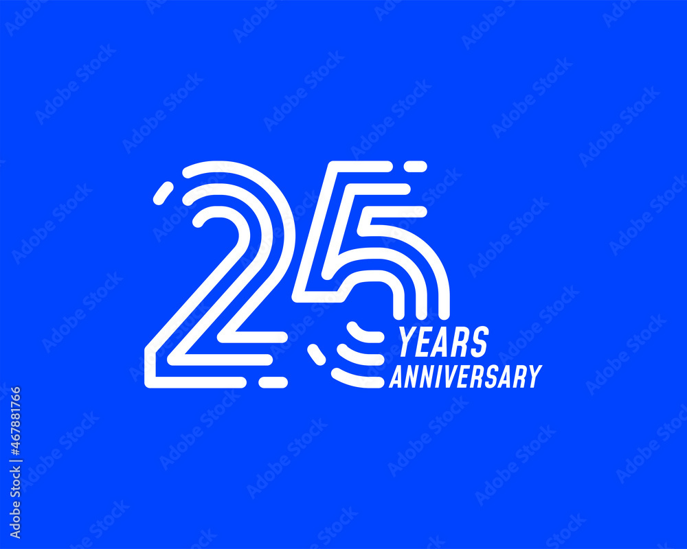 25 years anniversary logo with simple line design for celebration Stock ...