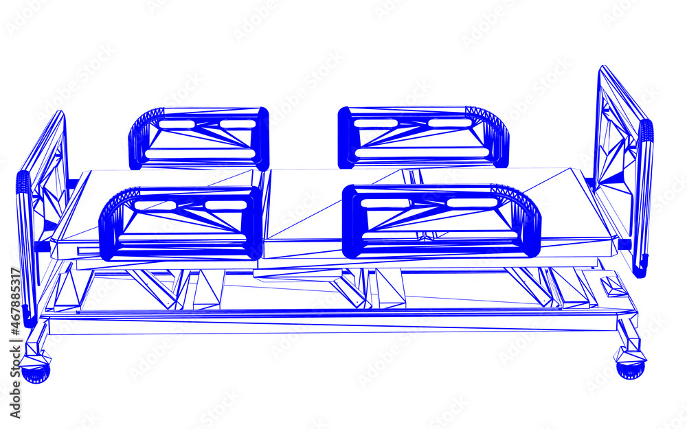 hospital bed blueprint isolated Stock Illustration | Adobe Stock