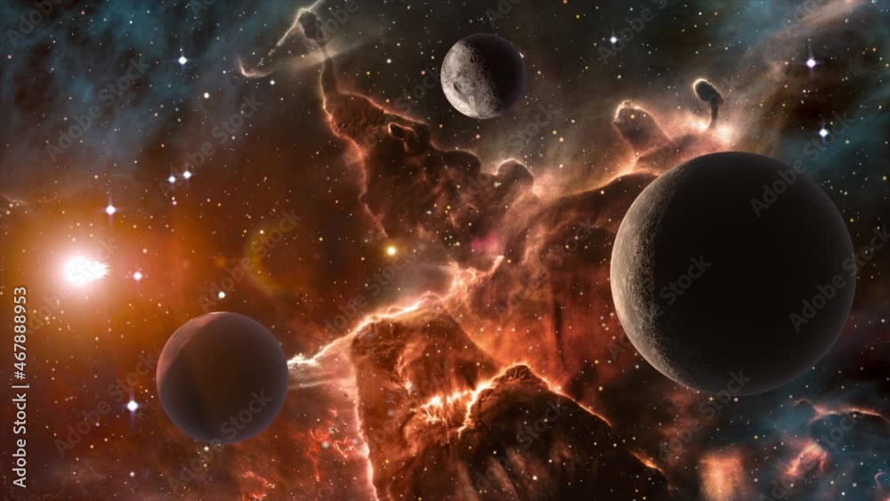 Vidéo Stock Space background slowly moving through universe among ...