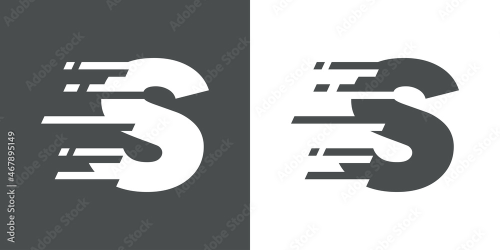 Símbolo rapidez. Logotipo con letra inicial S con líneas de velocidad ...