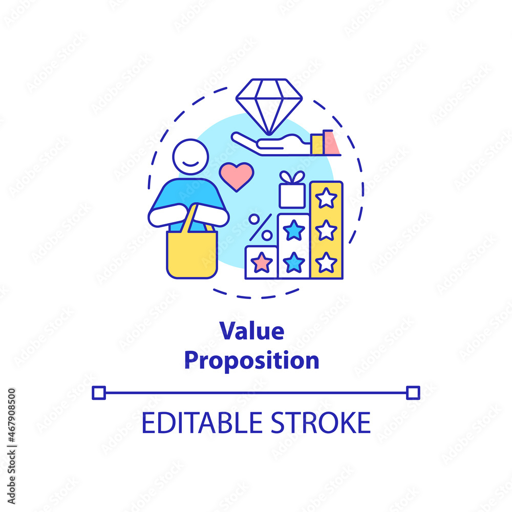 Value proposition concept icon. Product quality promised by company to ...