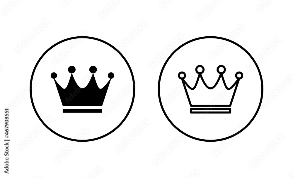 Crown icons set. crown sign and symbol Stock Vector | Adobe Stock
