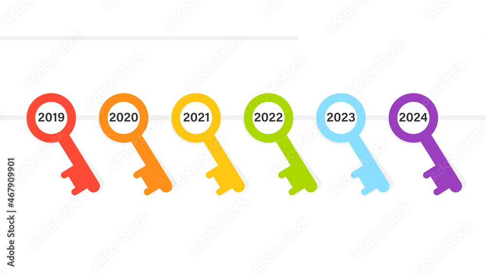 Key dates slide template. Clipart image Stock Vector | Adobe Stock