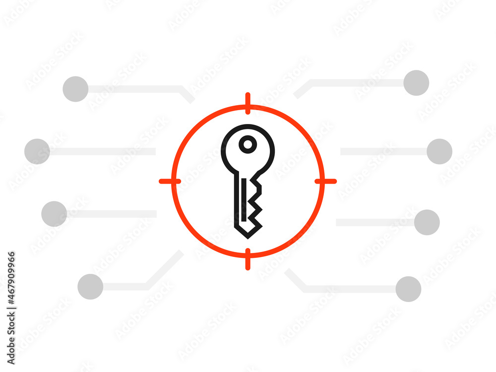 Key focus icon. Clipart image isolated on white background เวกเตอร์ ...