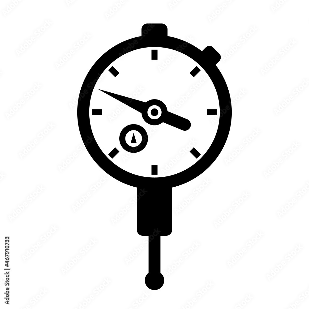 Dial test indicator pictogram icon. Clipart image isolated on white ...