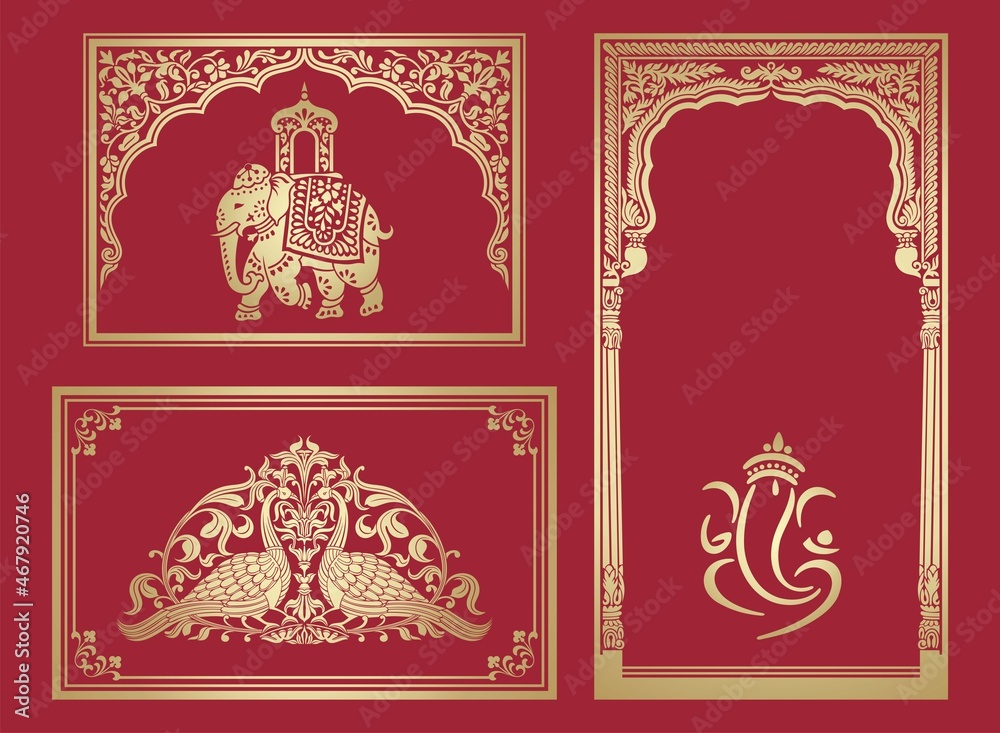 Hindu icons, Hinduism ,cultural heritage , India , Asia Stock Vector ...