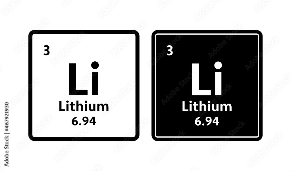 lithium symbol. Chemical element of the periodic table. Vector stock ...