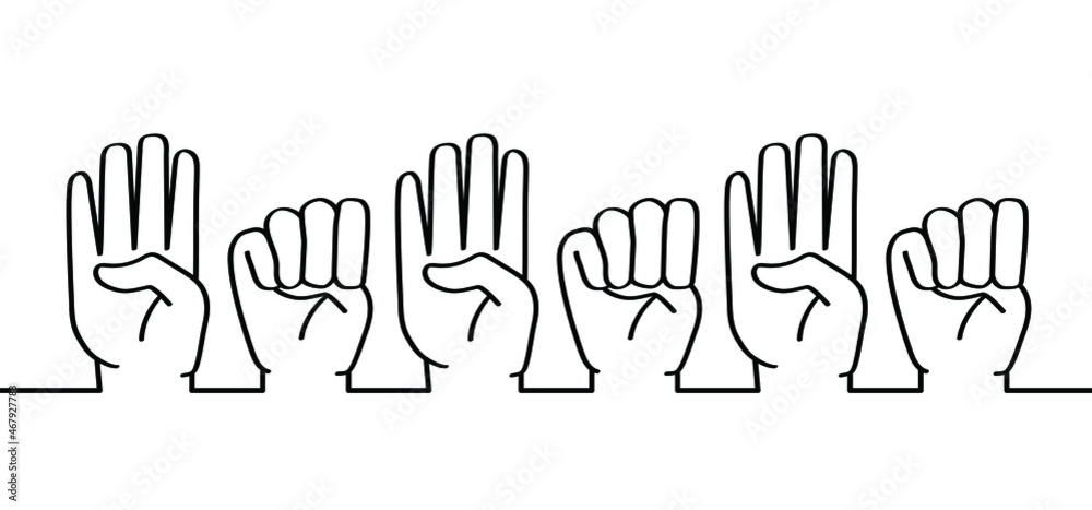 Hand gesture in case of domestic violence, insecurity. Sign language ...