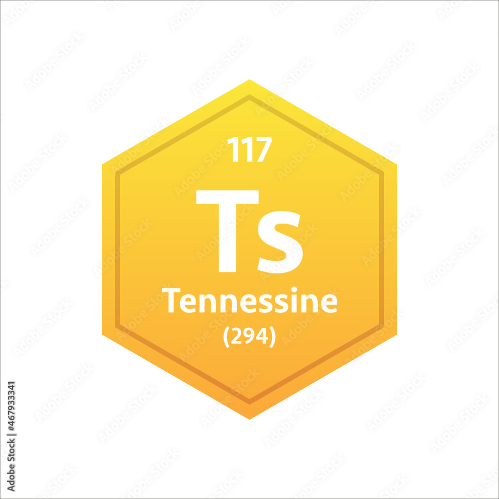 Tennessine symbol. Chemical element of the periodic table. Vector stock ...