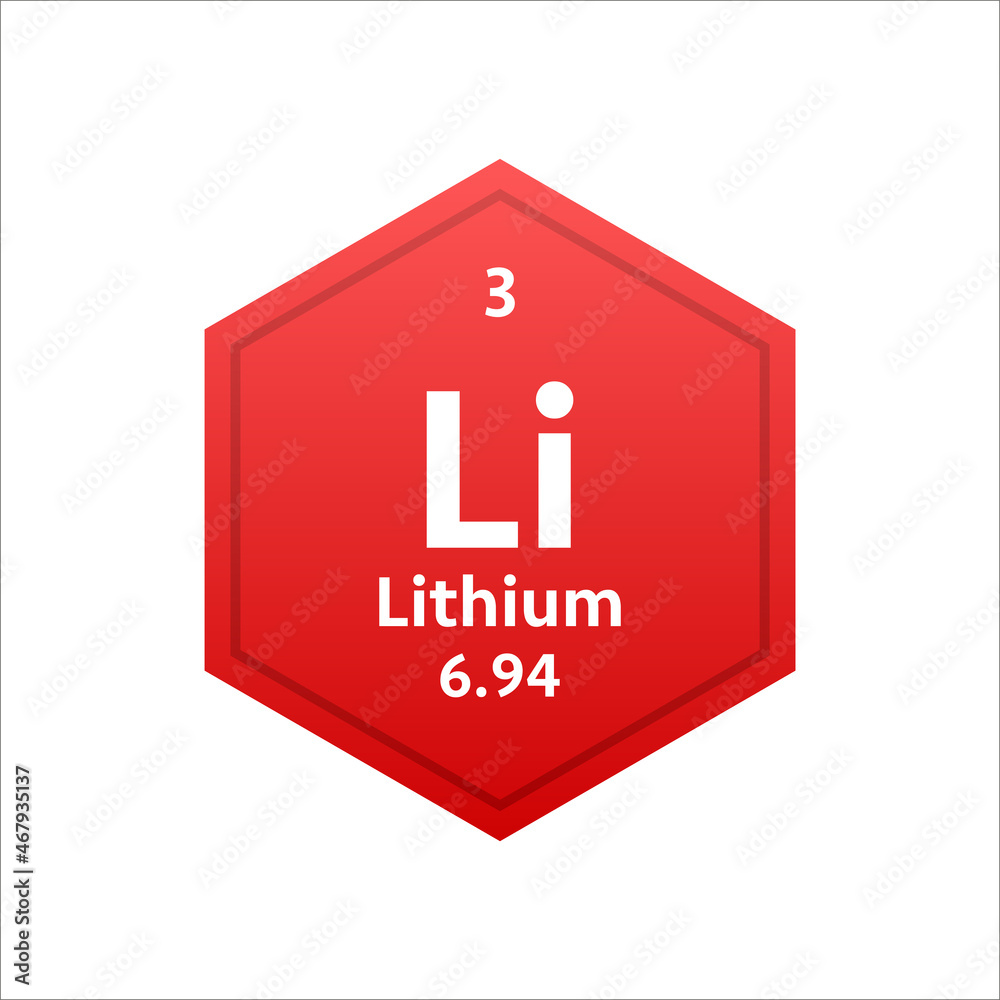 lithium symbol. Chemical element of the periodic table. Vector stock ...